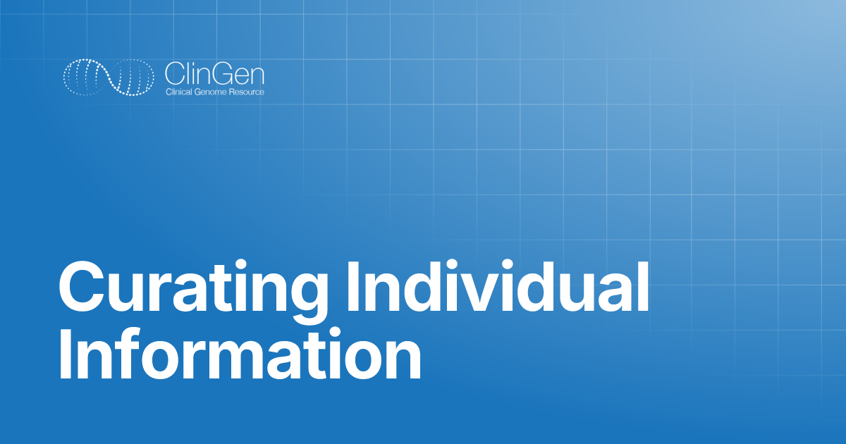 Curating Individual Information | Help Docs